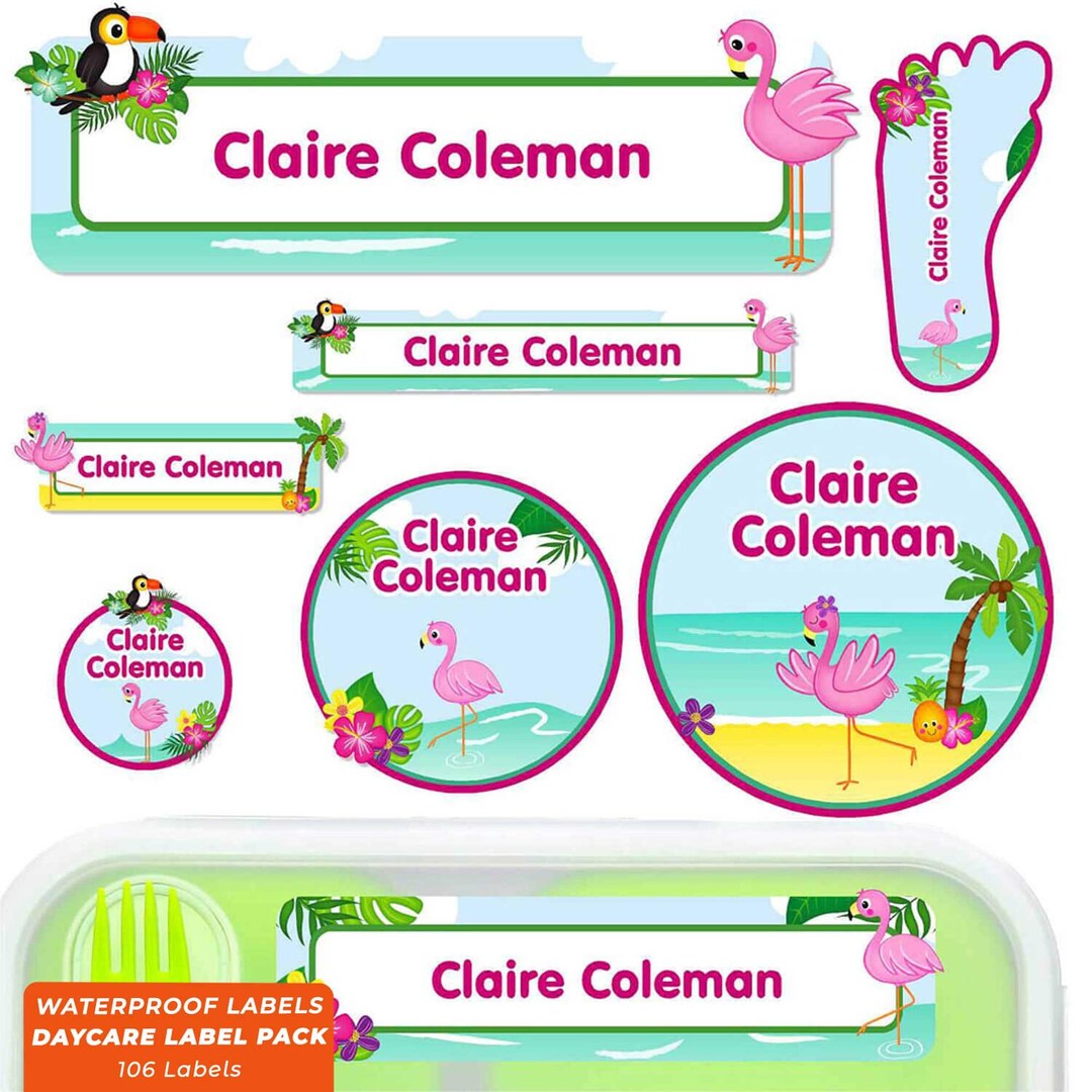 Daycare Label Pack, Name Labels for Daycare, Flamingos - Etsy