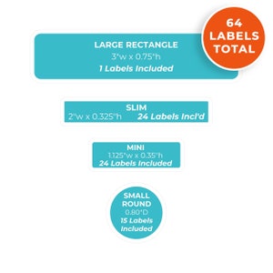 School Essentials Label Pack, Dots 20 Colors - Etsy