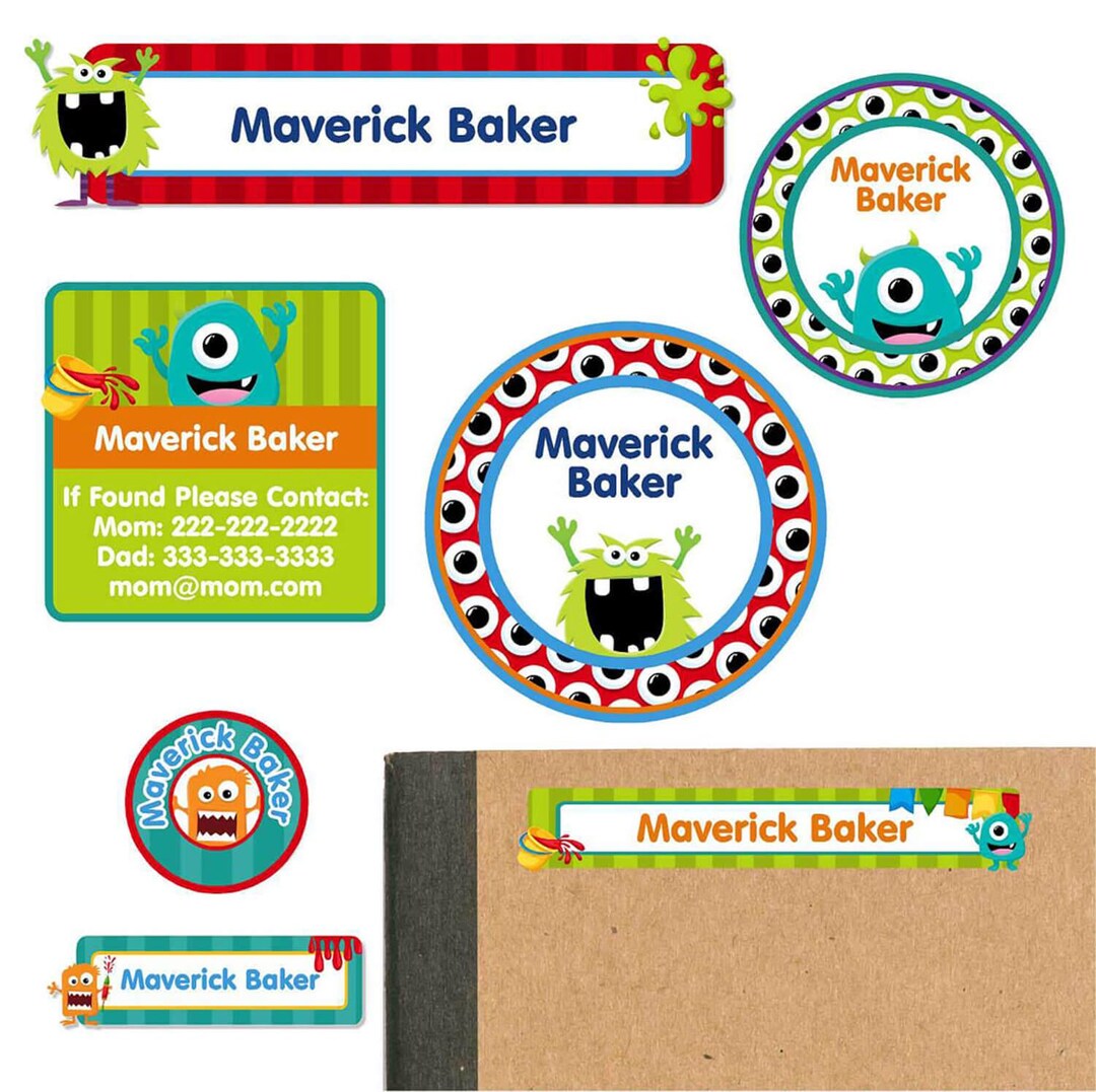 Ultimate School Label Pack, Monster Mayhem - Etsy