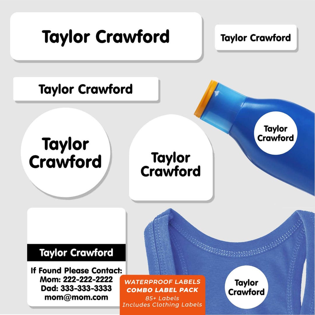 Camp Labels Pack With Camp Clothing Labels, Simply White (20+ Colors ...