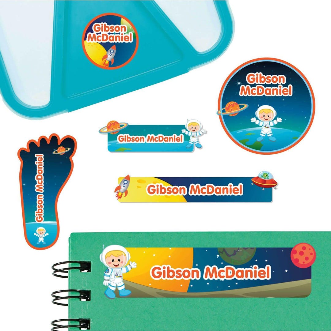 Starter Name Sticker Pack, Astronaut (boy or Girl) - Etsy