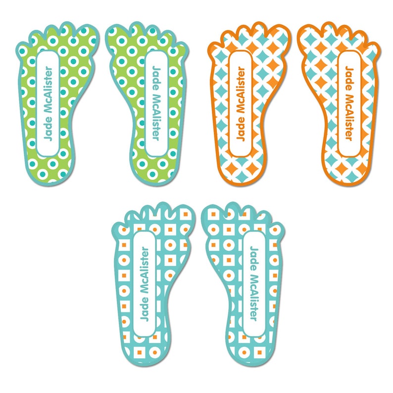 Shoe Name Labels 3 Types Modern Whimsee | Etsy