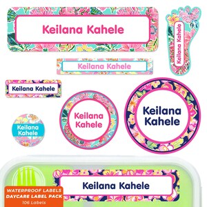 Daycare Label Pack, Name Labels for Daycare, Tropical Trio (2 Color ...