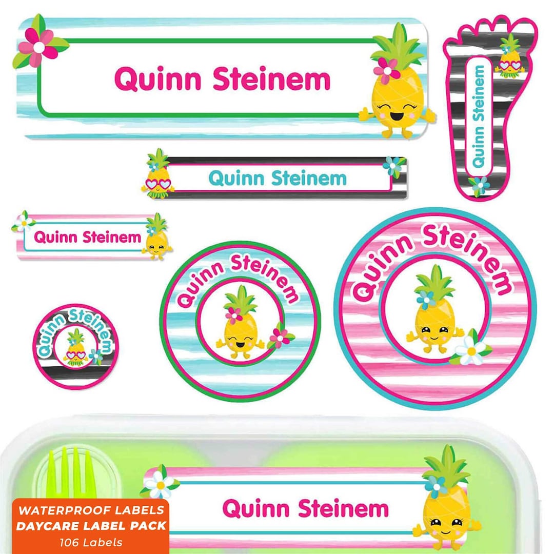 Daycare Label Pack, Name Labels for Daycare, Pineapples - Etsy