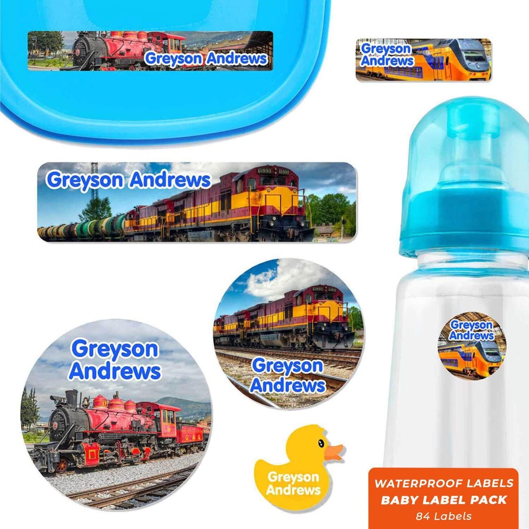 Baby Label Pack, Baby Labels for Daycare, Trains - Etsy