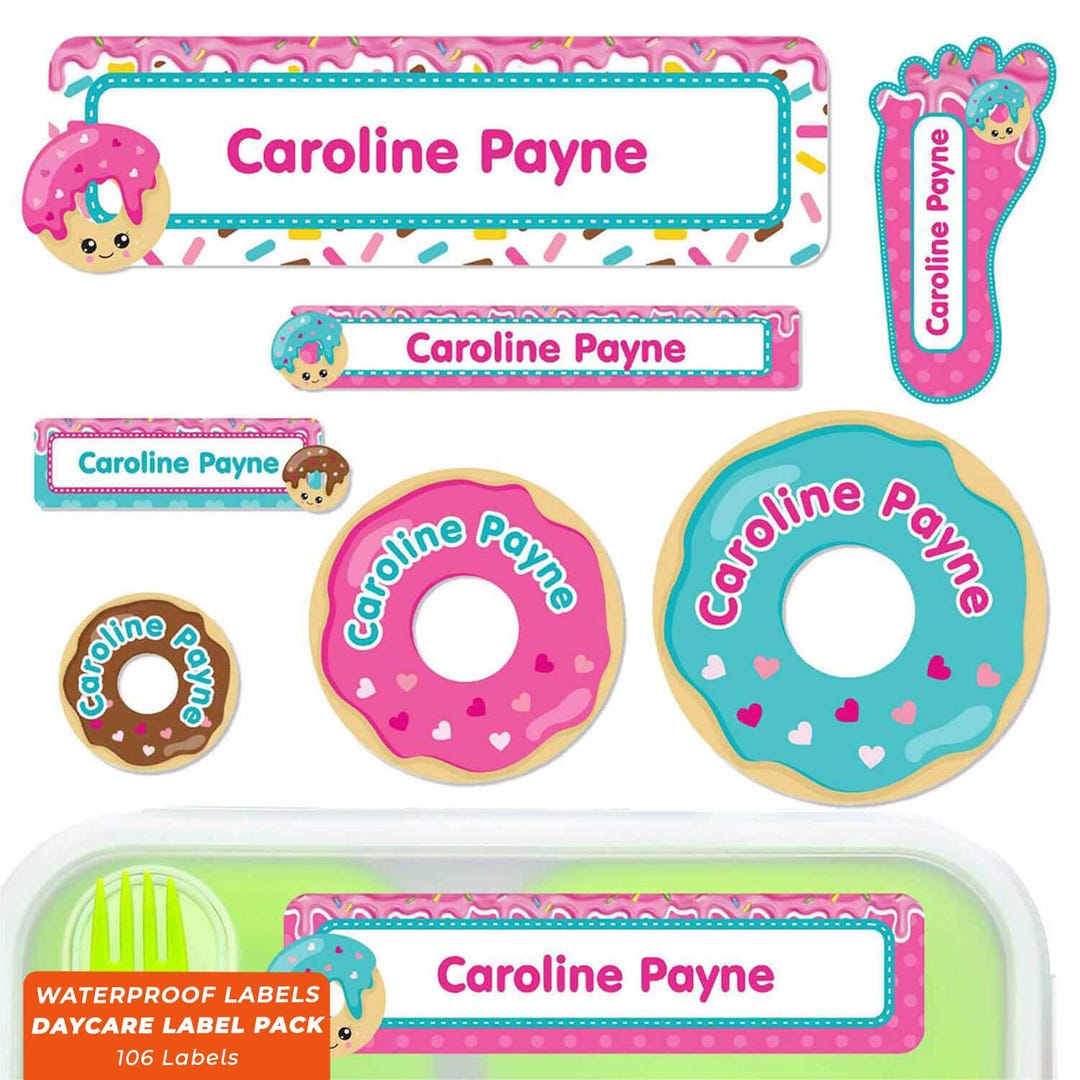 Daycare Label Pack, Name Labels for Daycare, Donuts - Etsy
