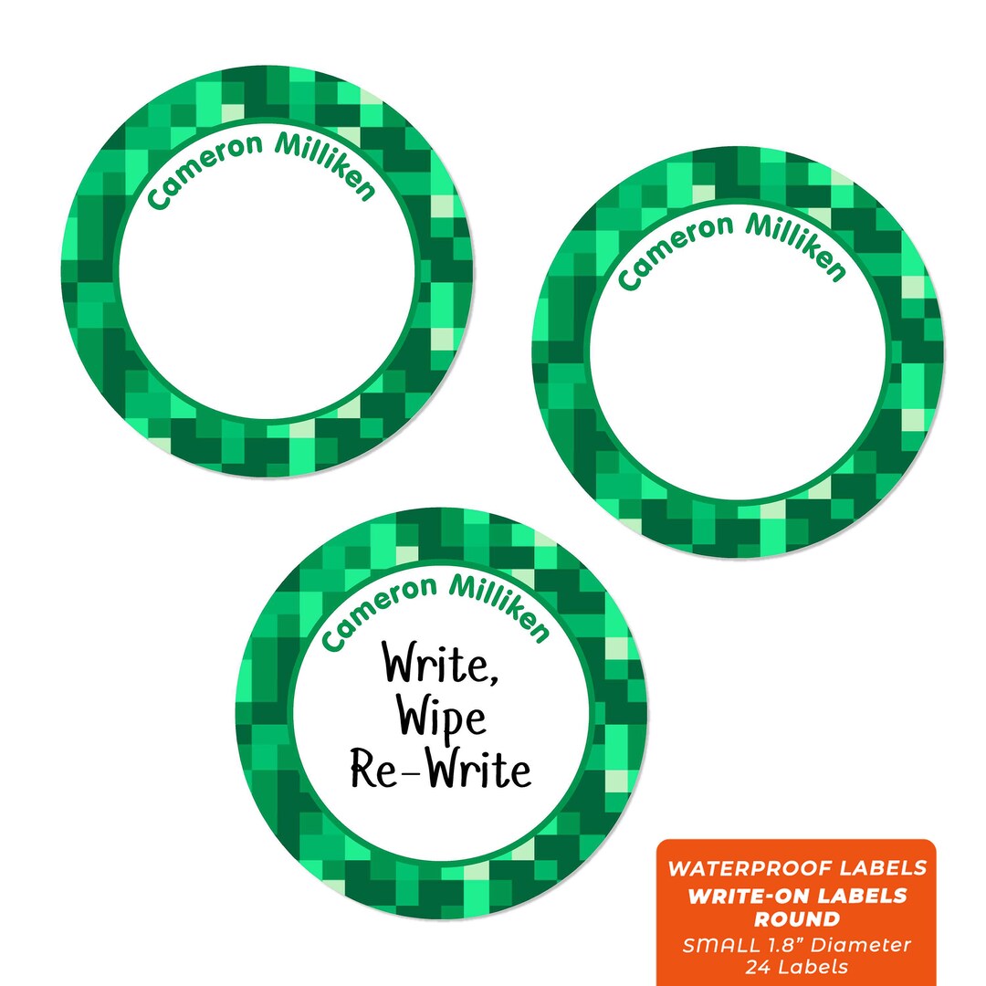 Write-on Labels (6 Sizes), Pixels (15 Colors) - Etsy