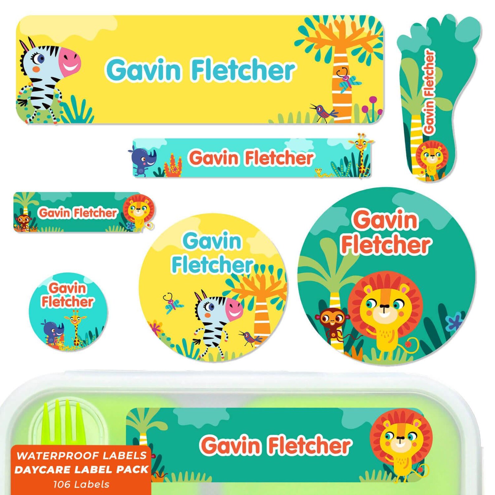 Daycare Label Pack, Name Labels for Daycare, African Safari - Etsy