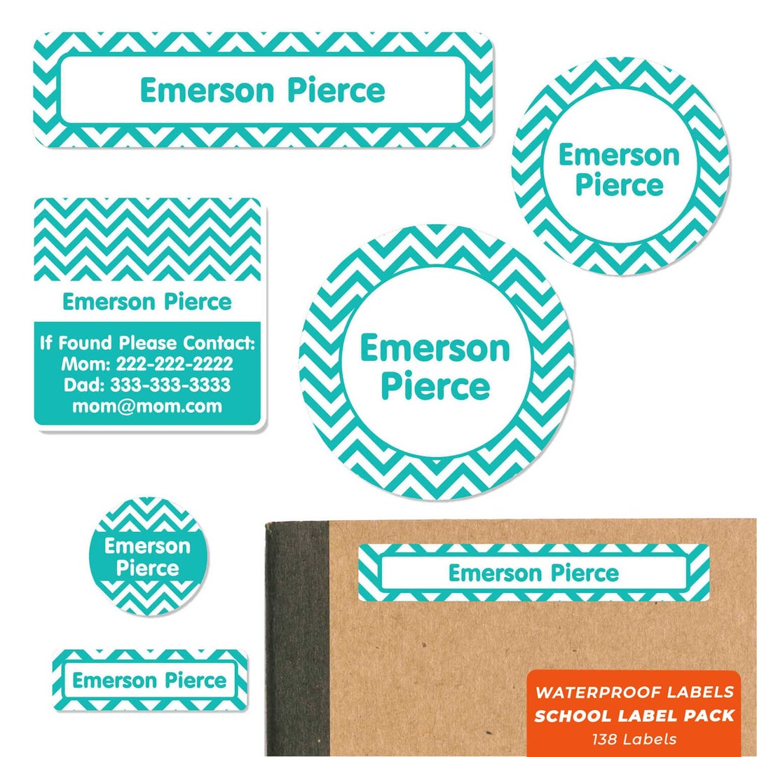 School Label Pack, Chevron 20 Colors - Etsy