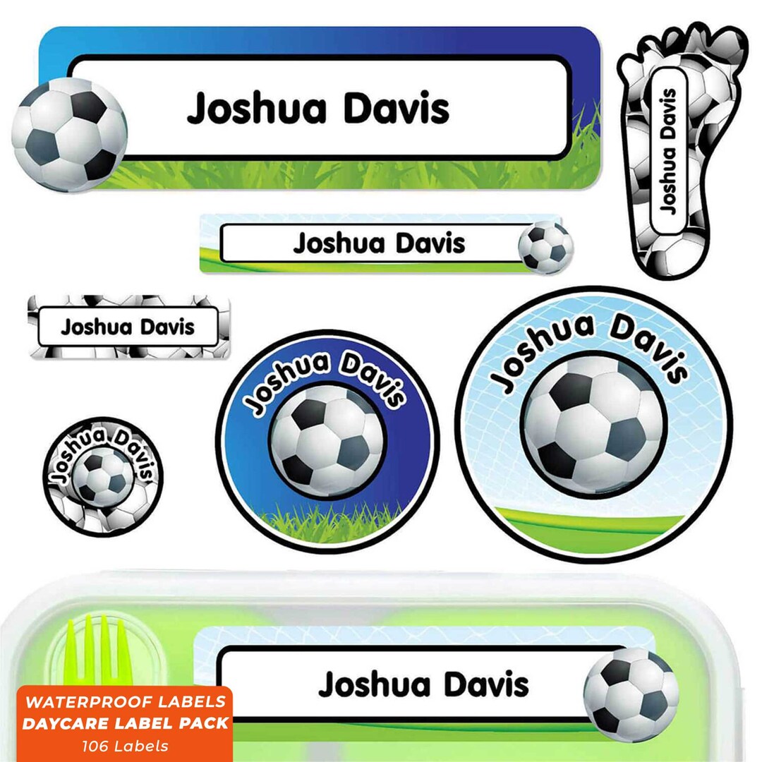 Daycare Label Pack, Soccer 8 Colors - Etsy