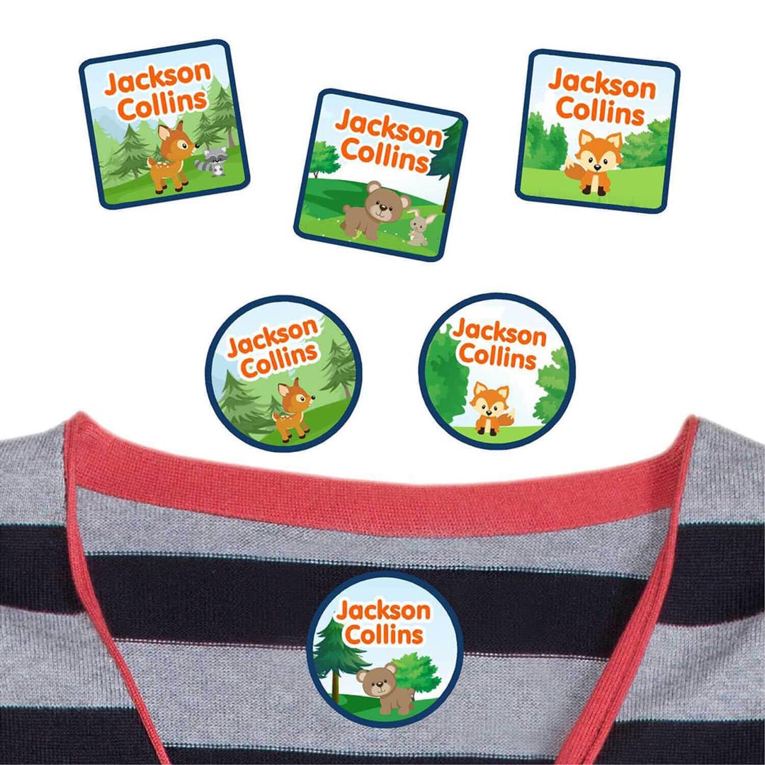 Personalized Clothing Labels | Forest Friends Name Tags (iron-on/stick ...