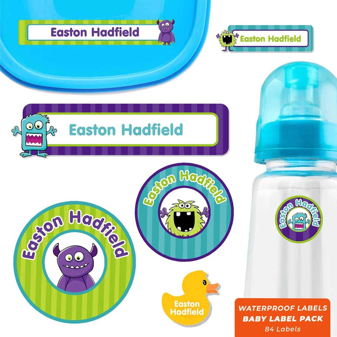 Baby Label Pack, Baby Labels for Daycare, Monsters - Etsy