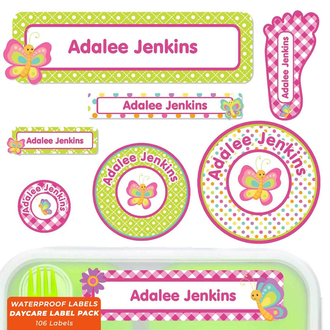 Daycare Label Pack, Name Labels for Daycare, Butterflies - Etsy
