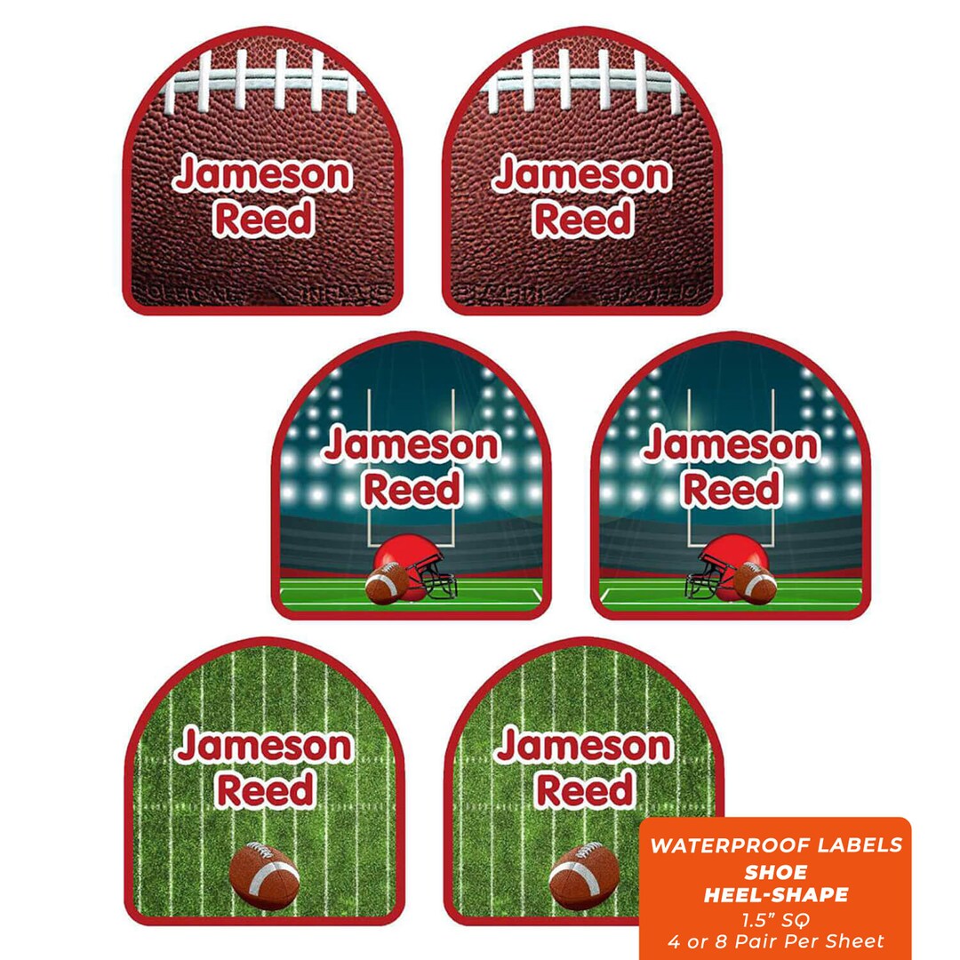 Shoe Name Labels 3 Types Football - Etsy