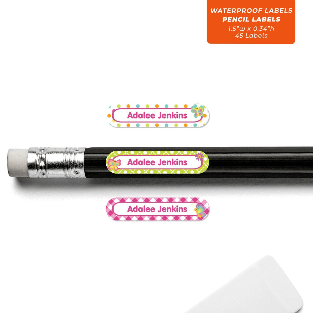 Pencil Name Labels, Butterflies - Etsy