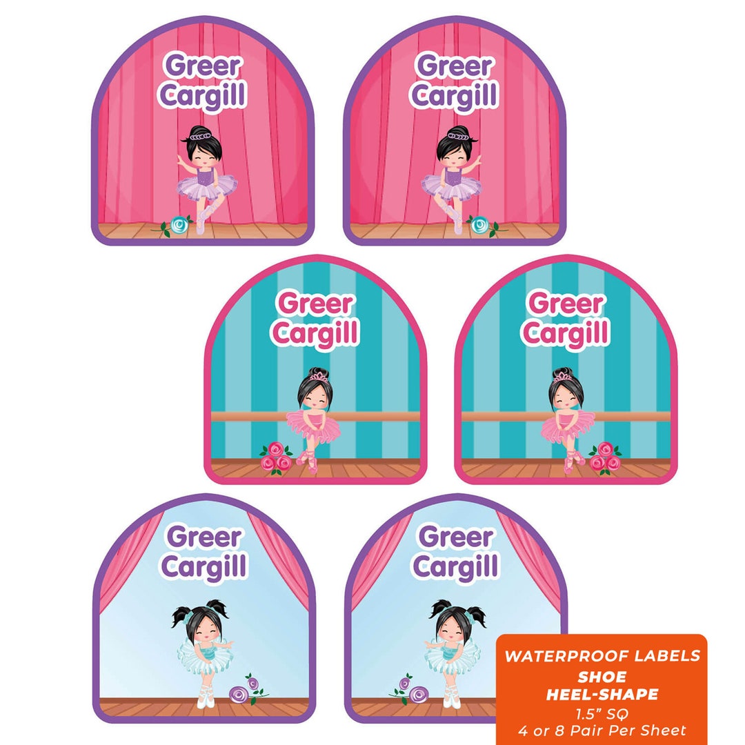 Shoe Name Labels 3 Types Ballet pick Hair/skin Color - Etsy
