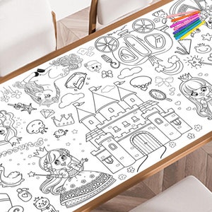Princess Giant Coloring Poster, Large Coloring Poster - Etsy