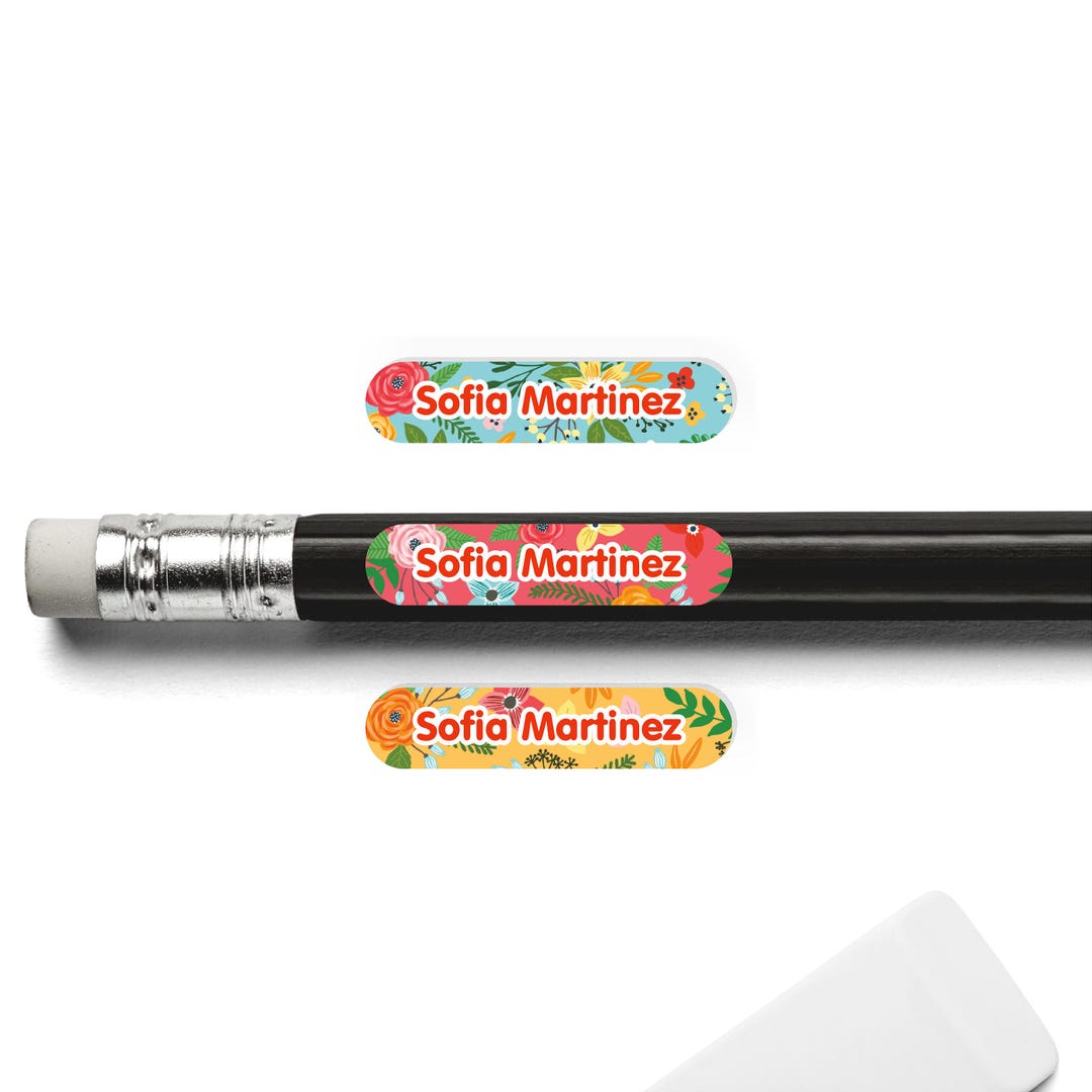 Pencil Stickers, Label Pencils, Blossoms (6 Color Set Options) - Etsy