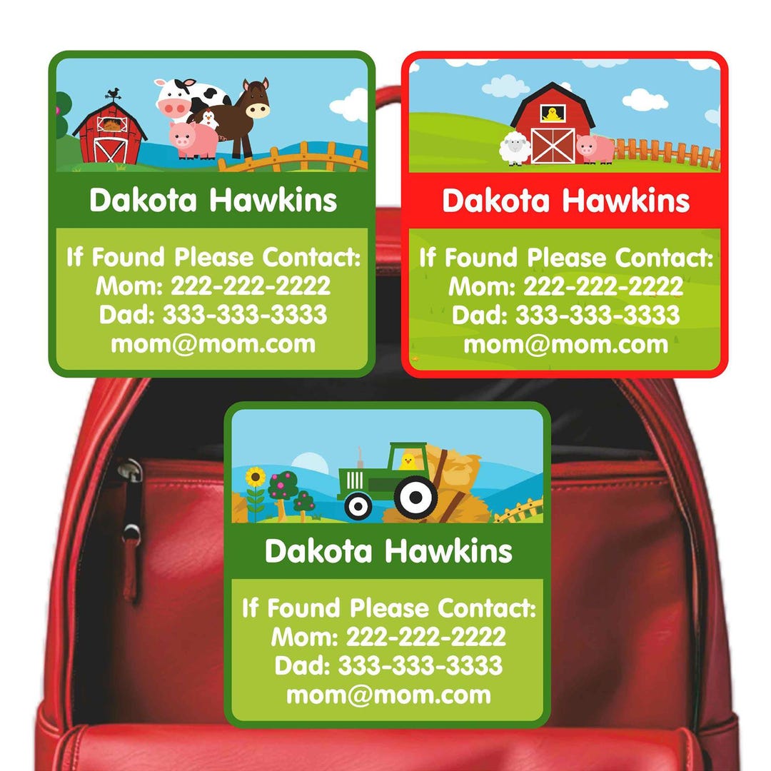 Waterproof Emergency Contact Labels – Personalized Safety Stickers for ...