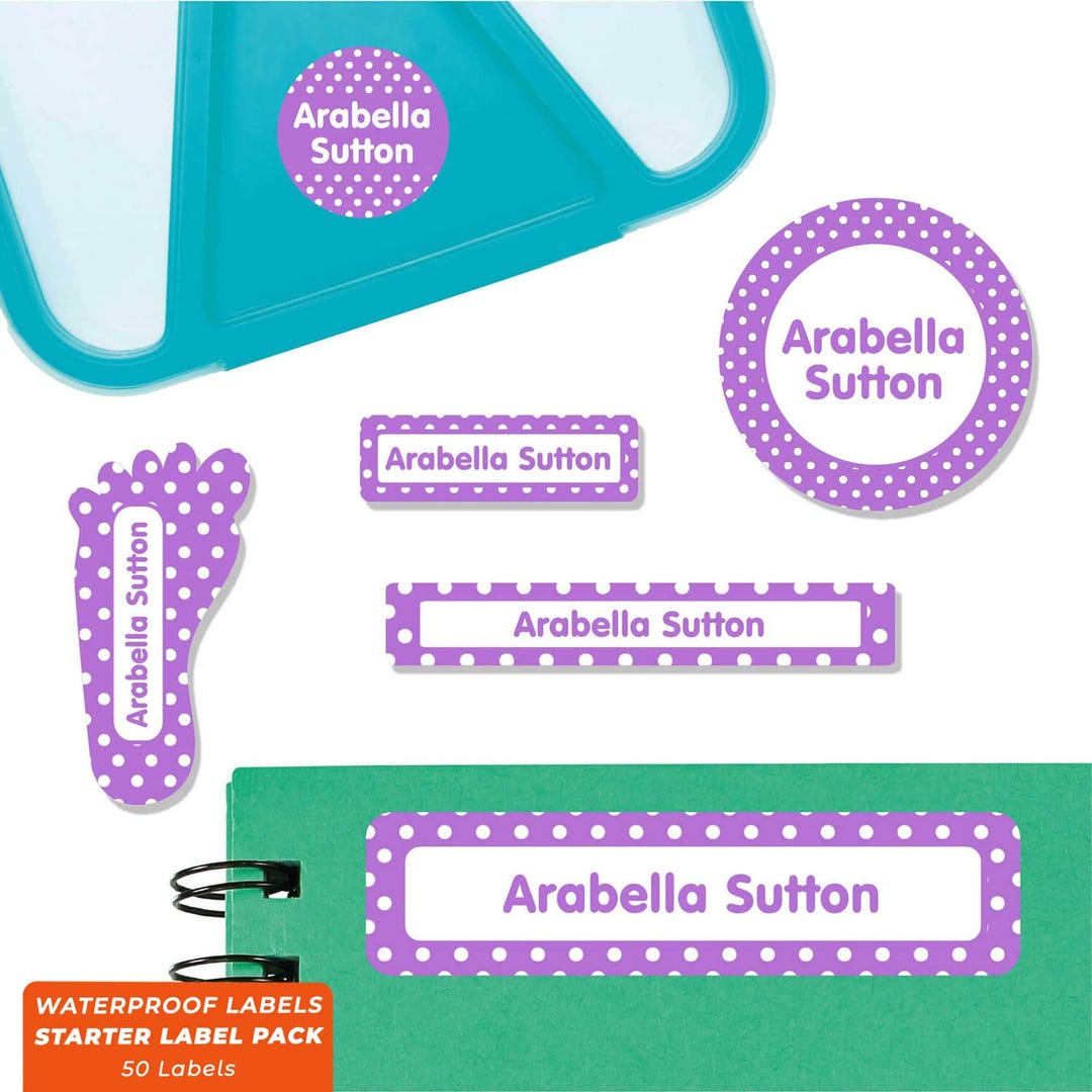 Starter Name Sticker Pack, Dots (20+ Colors) - Etsy