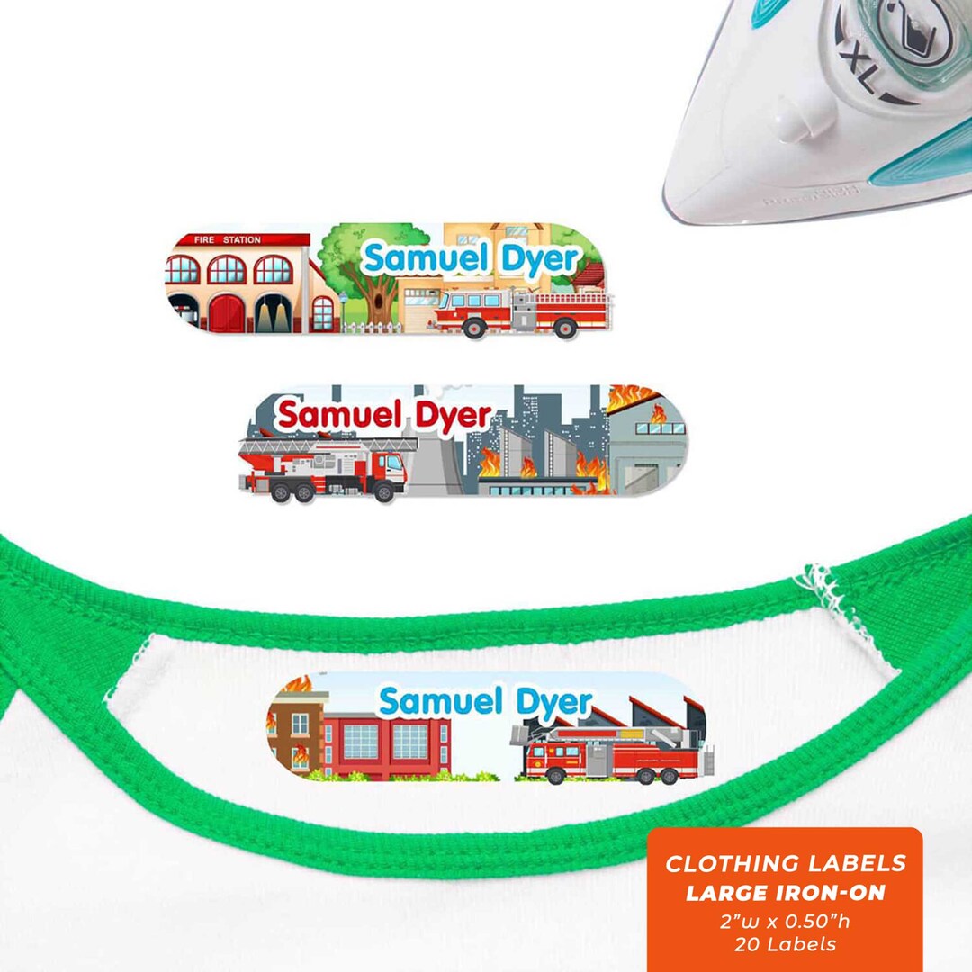 Large Iron on Clothing Labels, Fire Trucks - Etsy