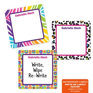 Write-on Labels (6 Sizes), Animal Print Wild Thing - Etsy