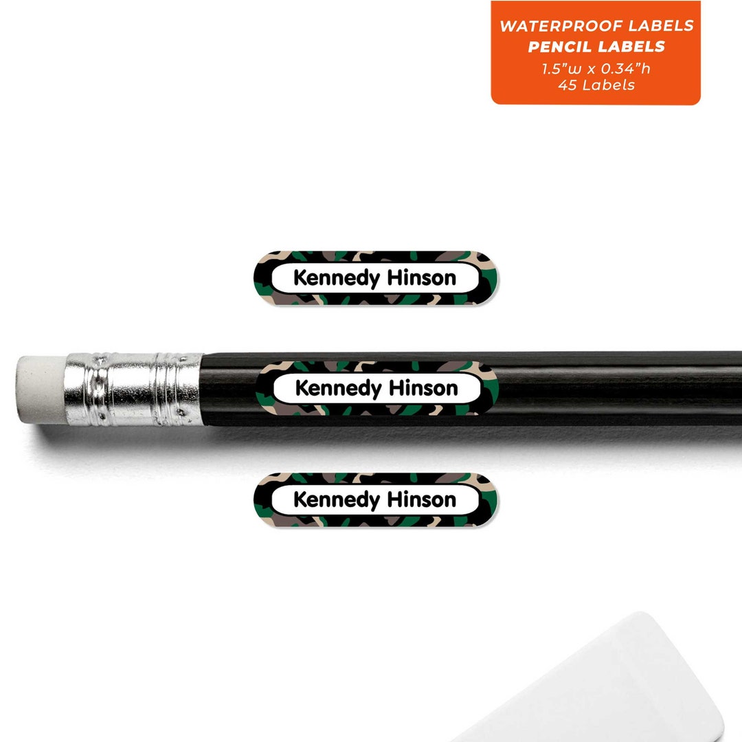 Pencil Stickers, Label Pencils, Camo - Etsy
