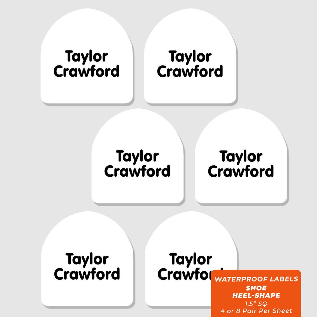 Shoe Name Labels 3 Types Simply White 20 Colors - Etsy
