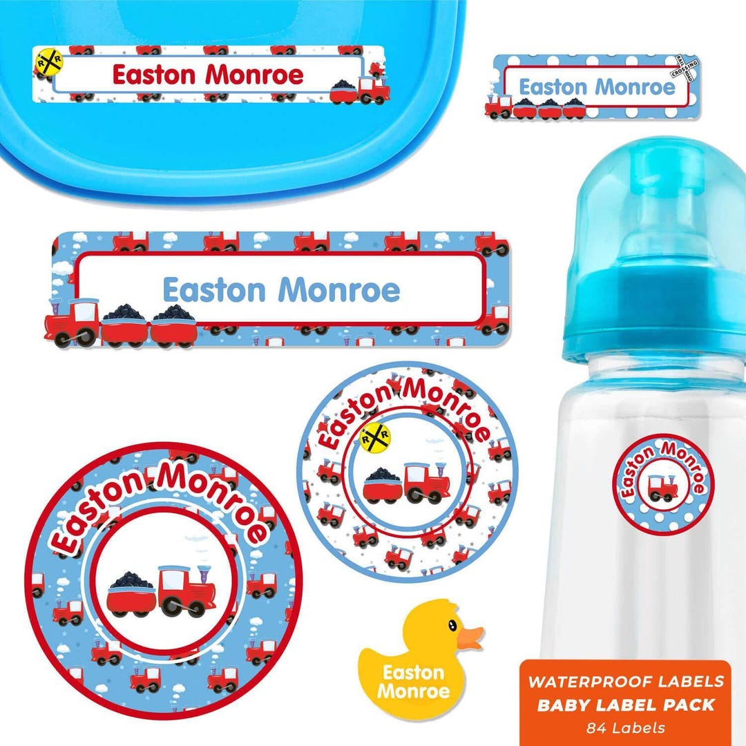 Baby Label Pack, Baby Labels for Daycare, Trains Chug Chug - Etsy