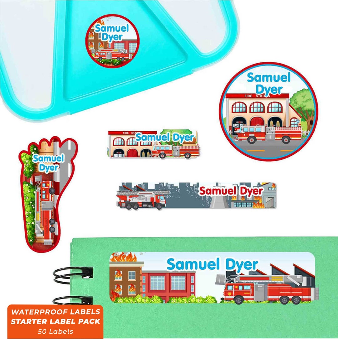 Starter Name Sticker Pack, Fire Trucks - Etsy