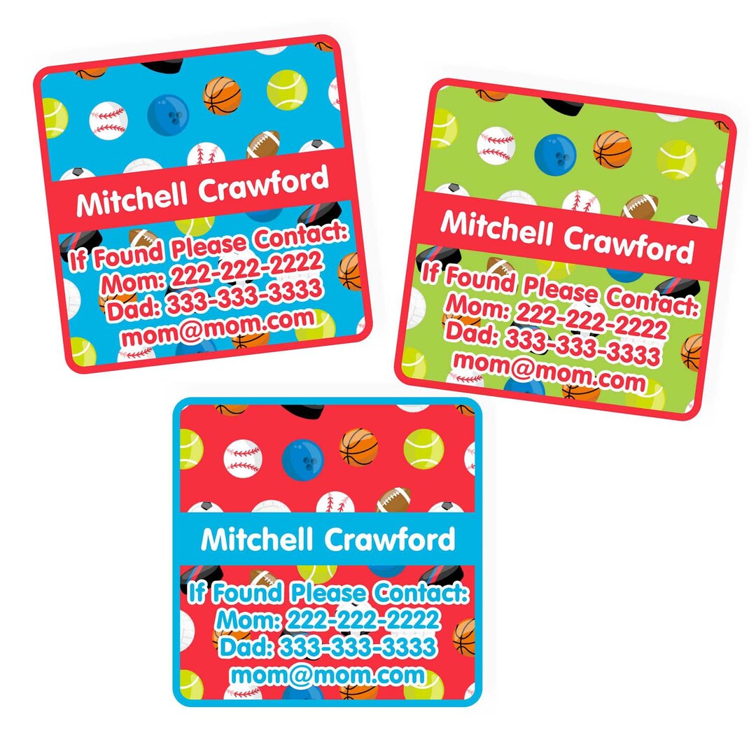 Emergency Contact Stickers, All Sports - Etsy