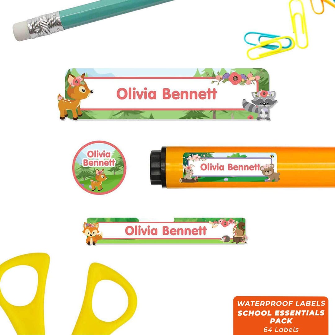 School Essentials Label Pack | School Name Labels | Personalized School ...