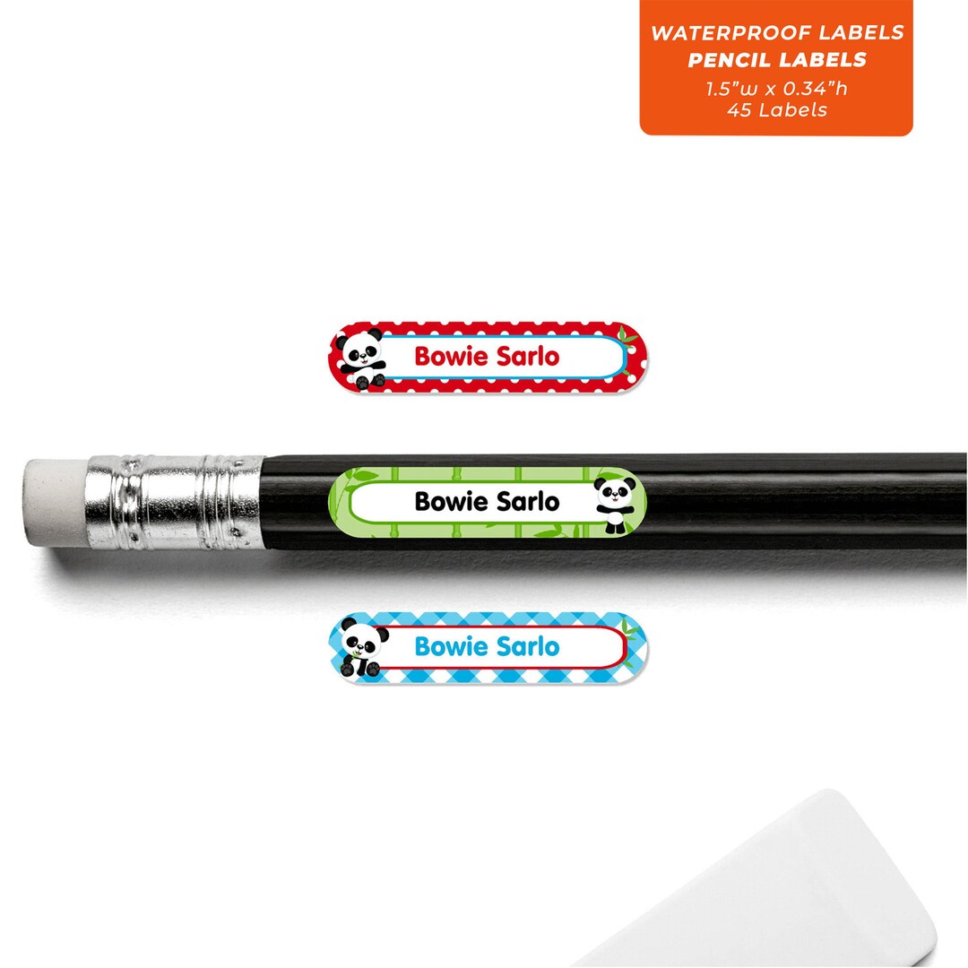 Pencil Stickers, Label Pencils, Panda (red) - Etsy