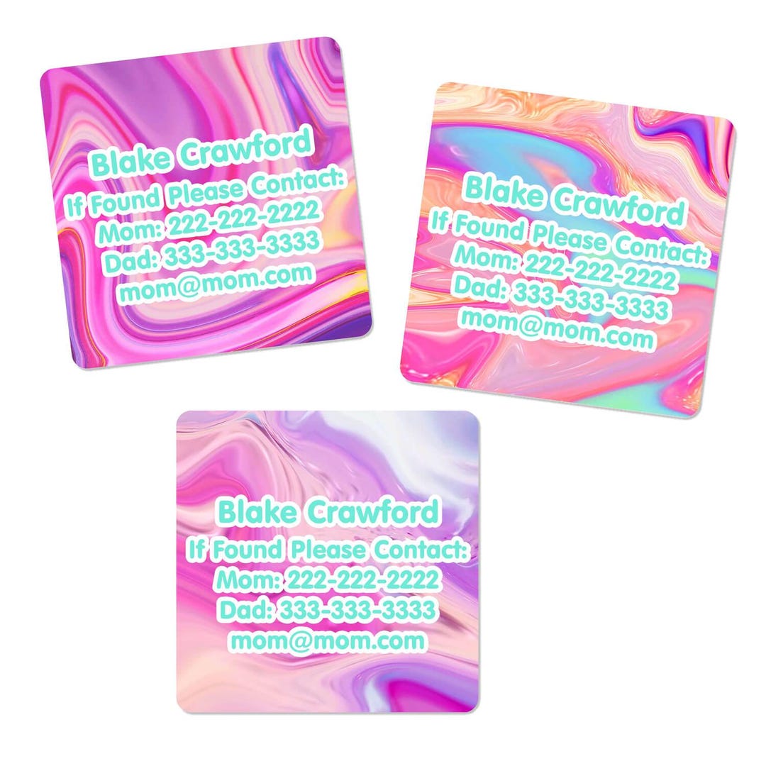 Emergency Contact Stickers, Liquid (pink) - Etsy