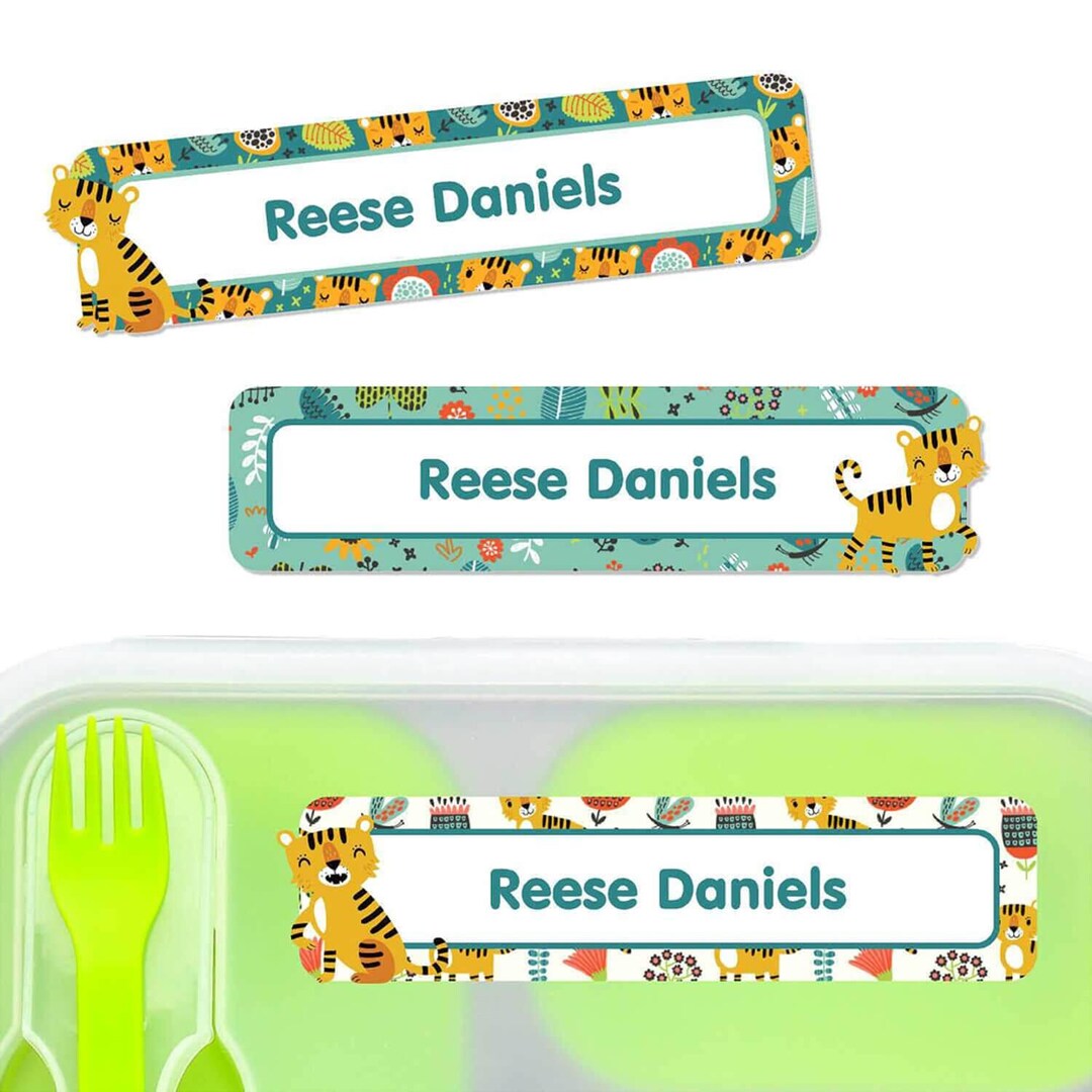 Waterproof Rectangle Labels | Name Labels | Kids Stickers | Tigers - Etsy