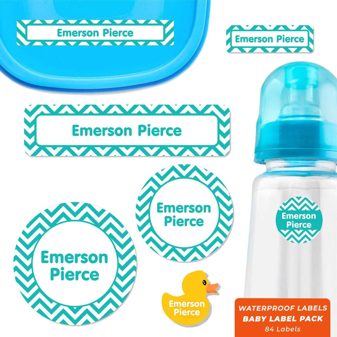 Baby Label Pack, Baby Labels for Daycare, Chevron 20 Colors - Etsy