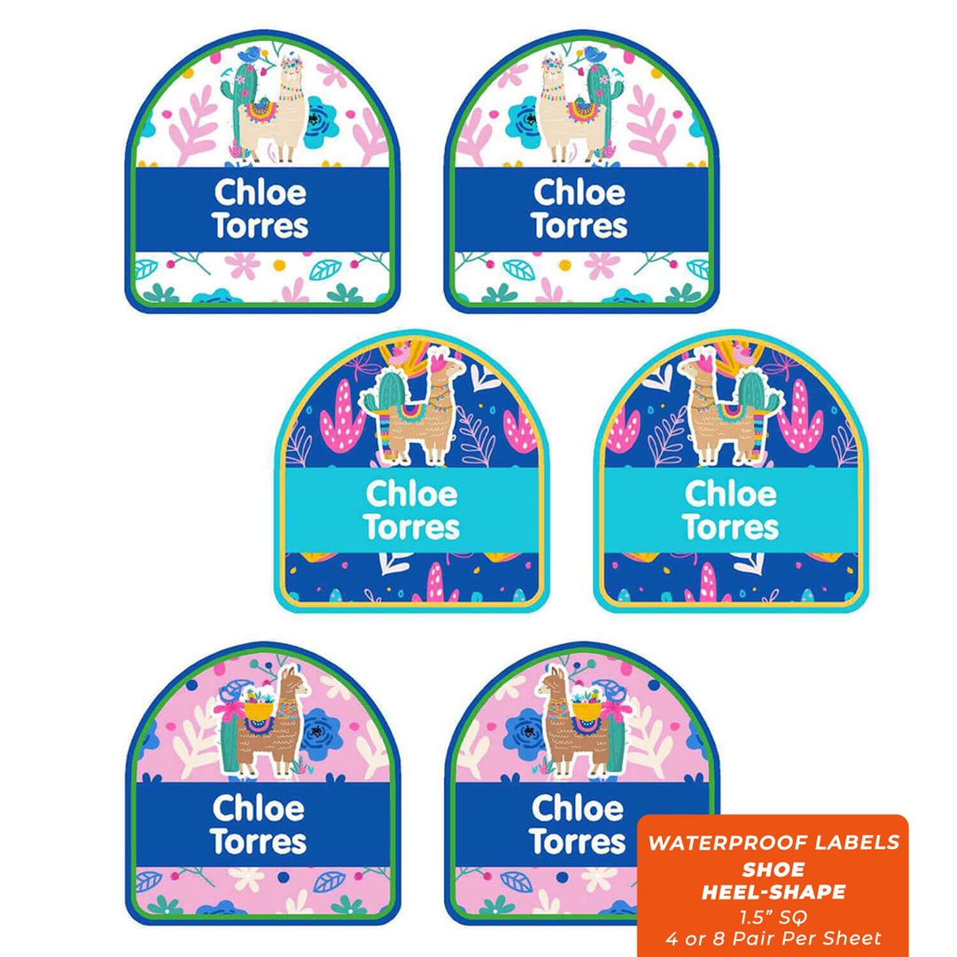 Shoe Name Labels 3 Types Llamas - Etsy