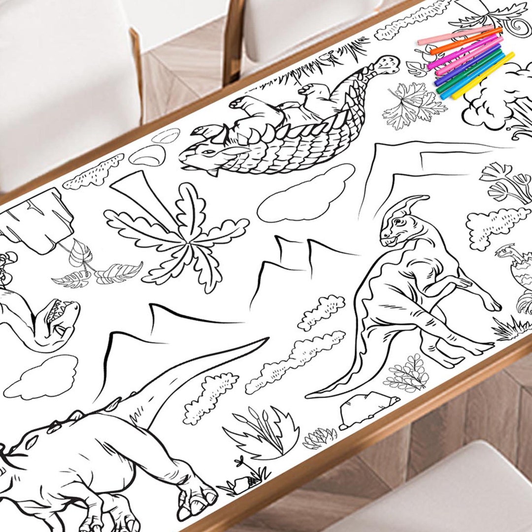Dinosaurs Roar Giant Coloring Poster, Large Coloring Poster - Etsy