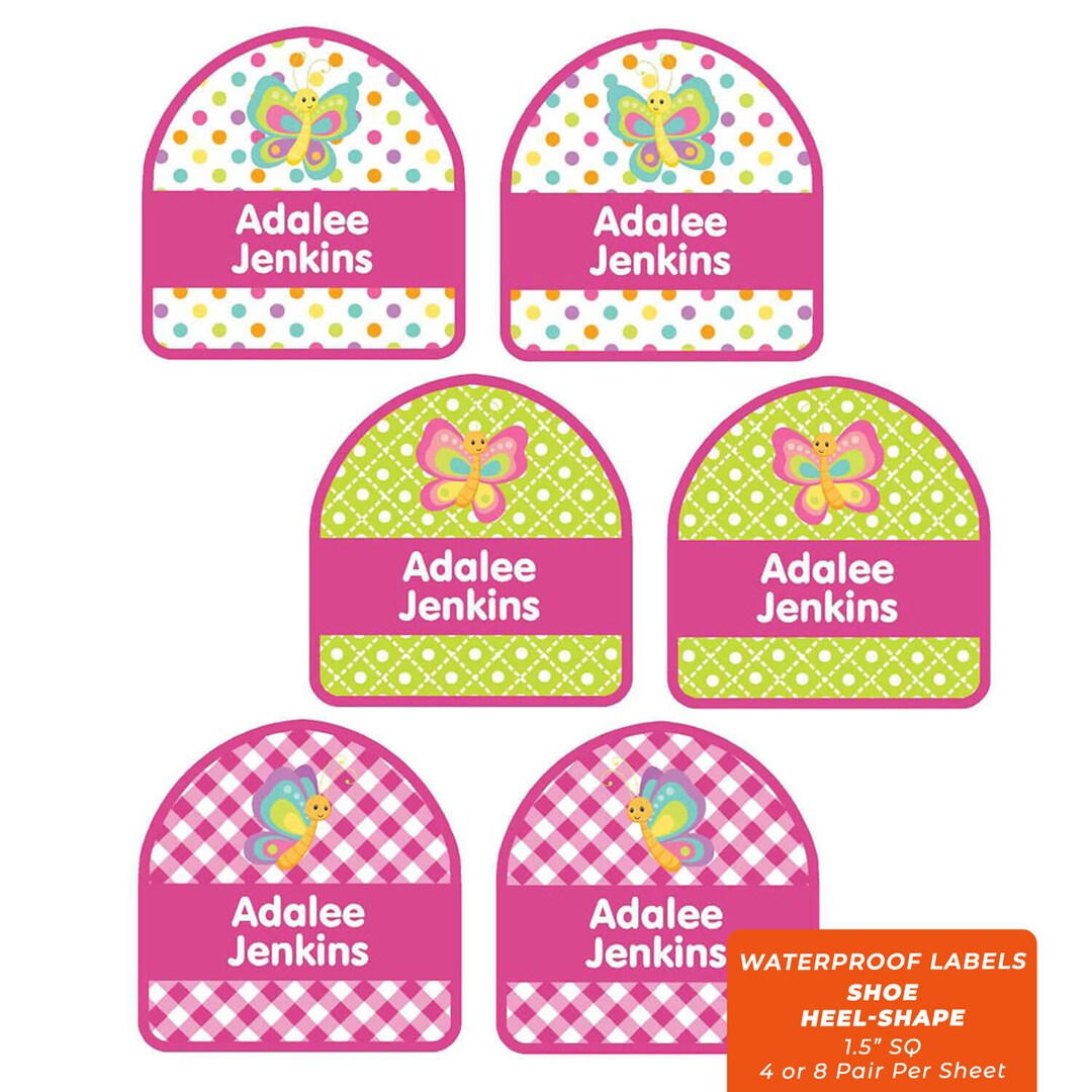Shoe Name Labels 3 Types Butterflies - Etsy