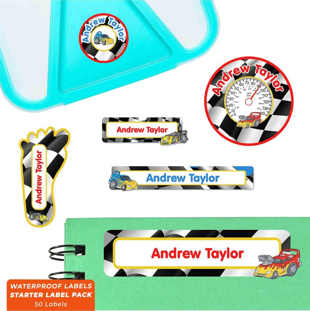 Starter Name Sticker Pack, Race Cars - Etsy