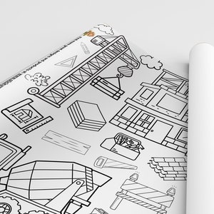Construction Site Giant Coloring Poster, Large Coloring Poster - Etsy