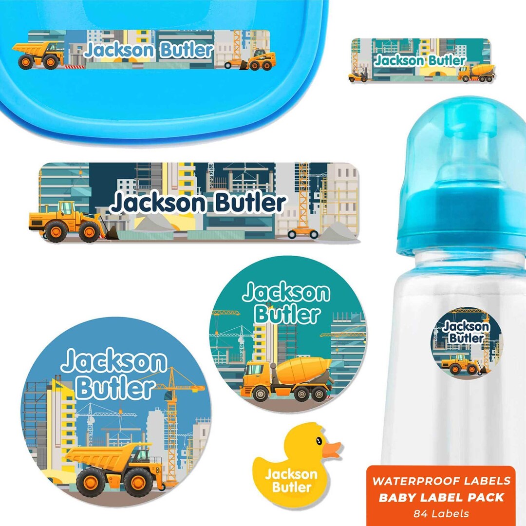 Baby Label Pack, Baby Labels for Daycare, Construction - Etsy