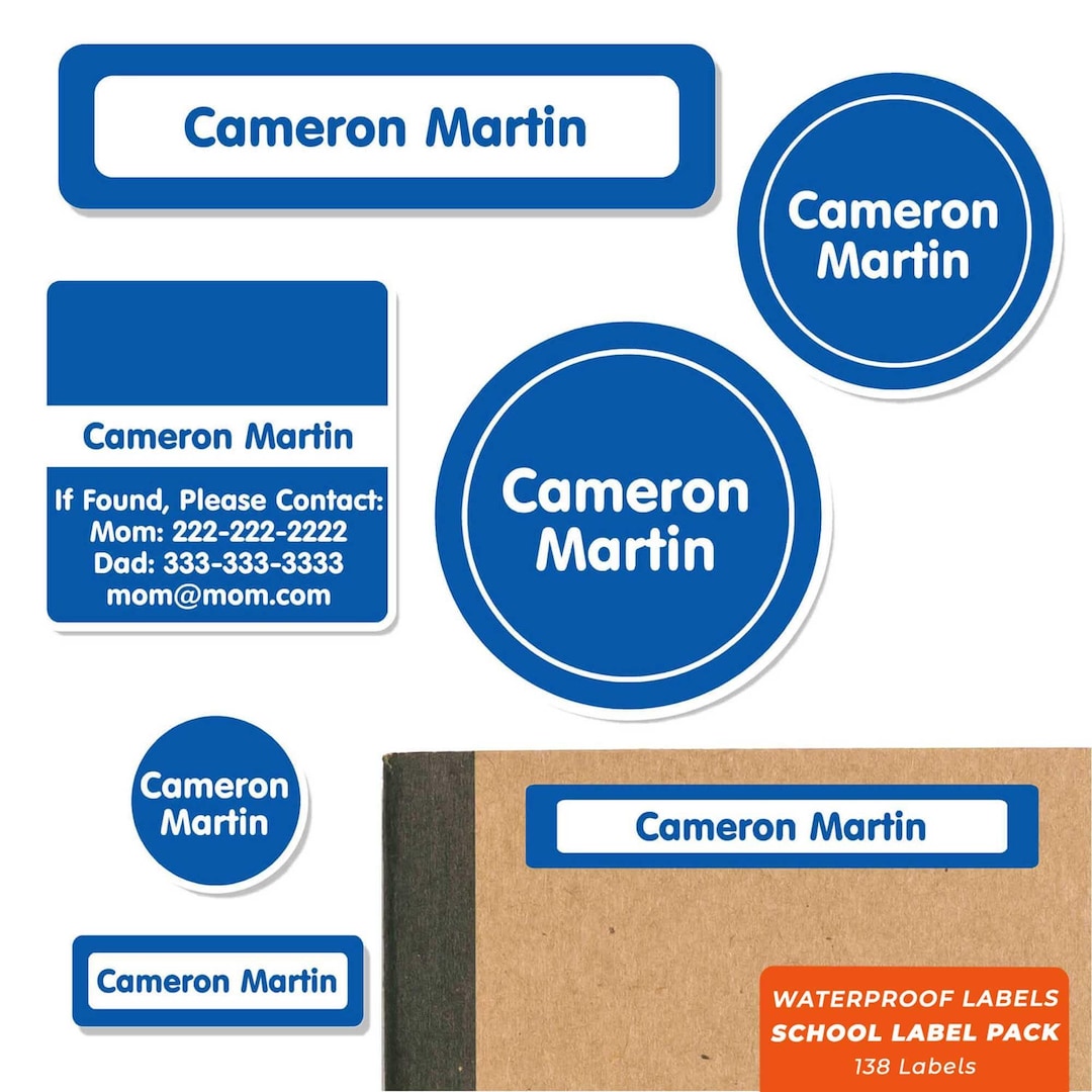 Ultimate School Name Labels Pack | Back to School Labels | Personalized ...