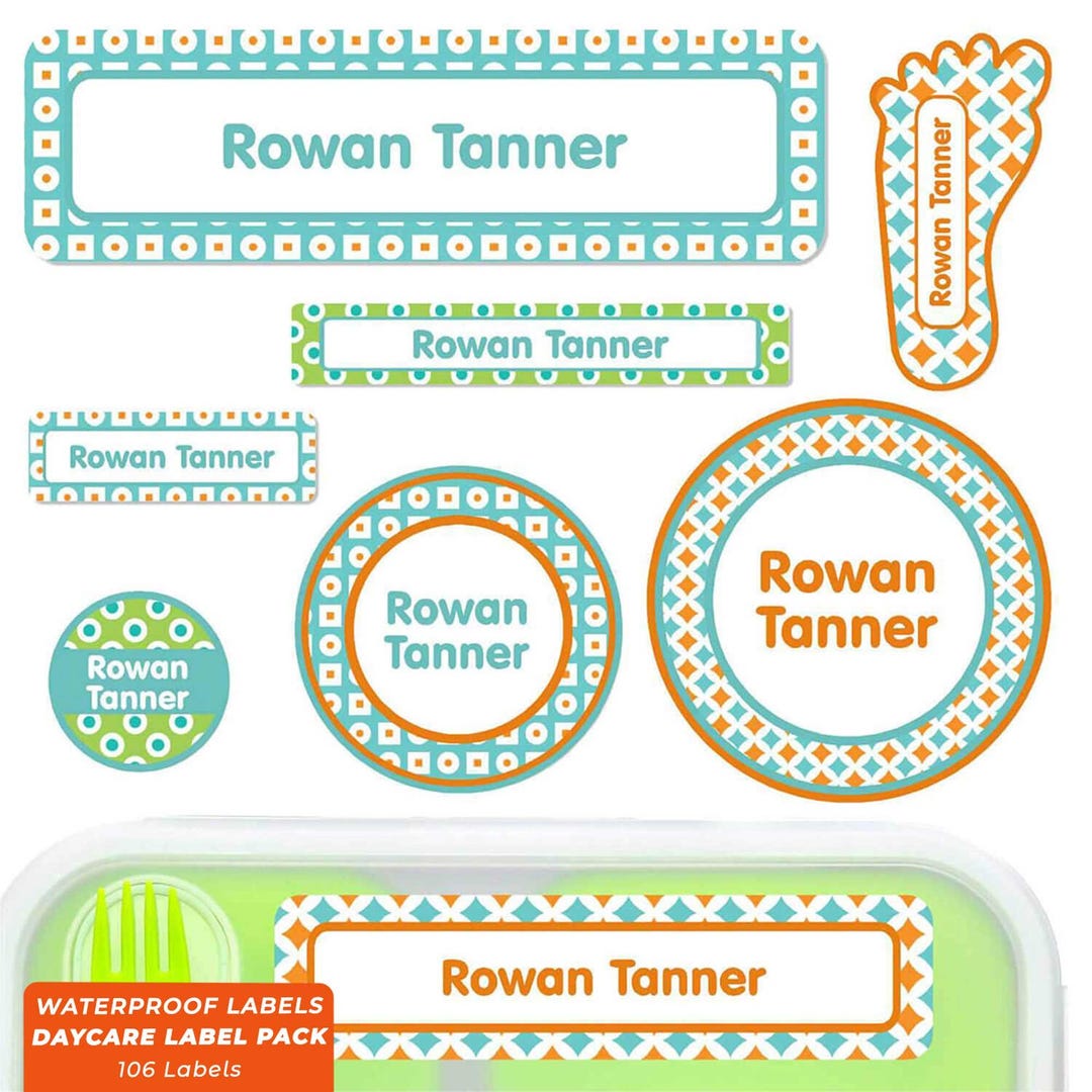 Daycare Label Pack, Name Labels for Daycare, Modern Whimsee - Etsy