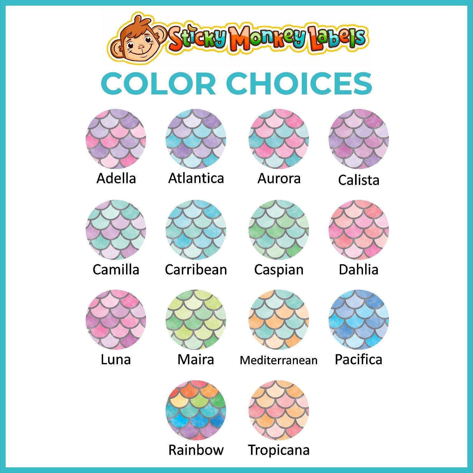 Ultimate School Label Pack, Mermaid Scales (14 Colors) - Etsy