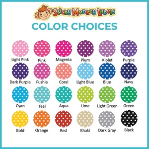 School Essentials Label Pack, Dots (20+ Colors) - Etsy