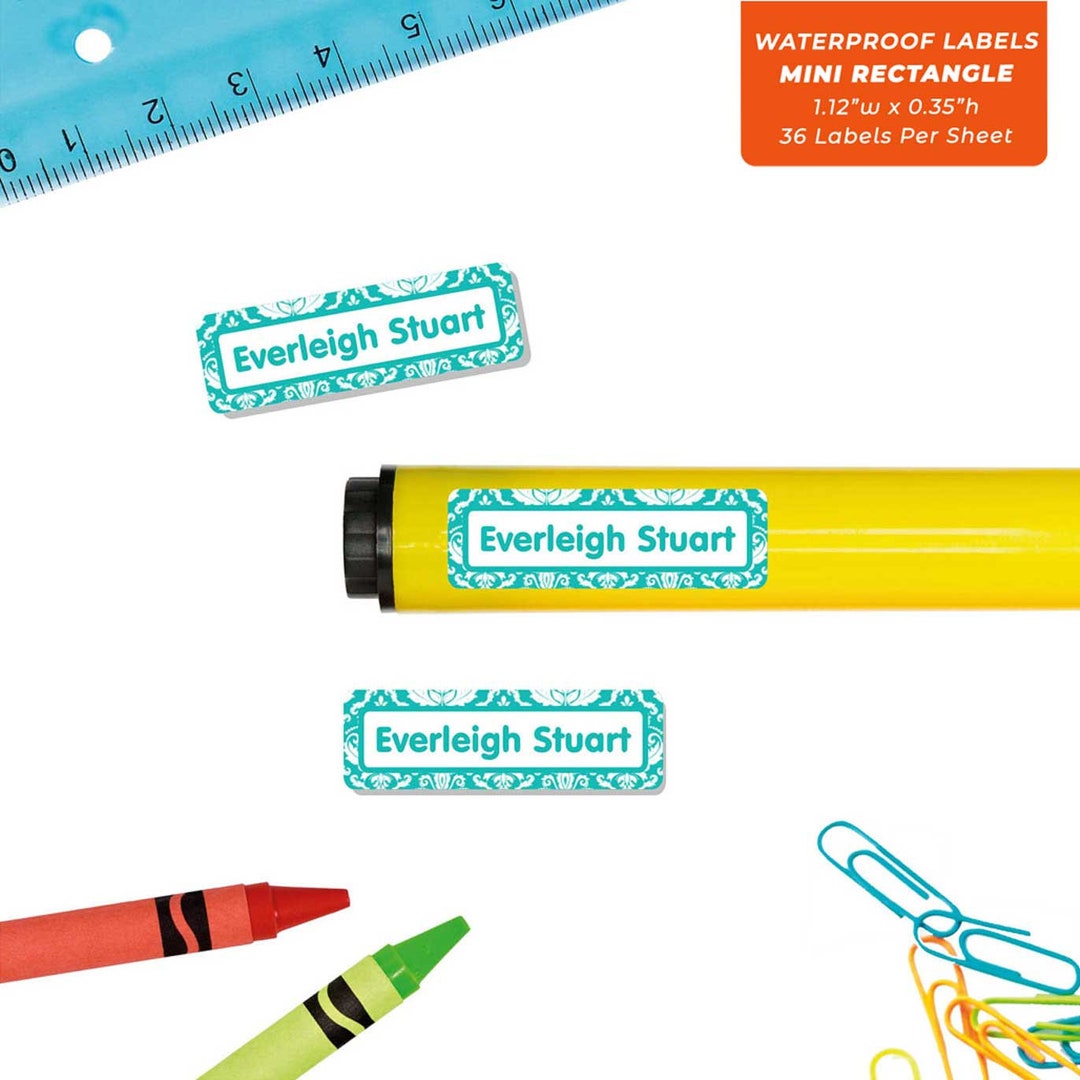 Rectangle Name Labels 4 Sizes, Damask 20 Colors - Etsy
