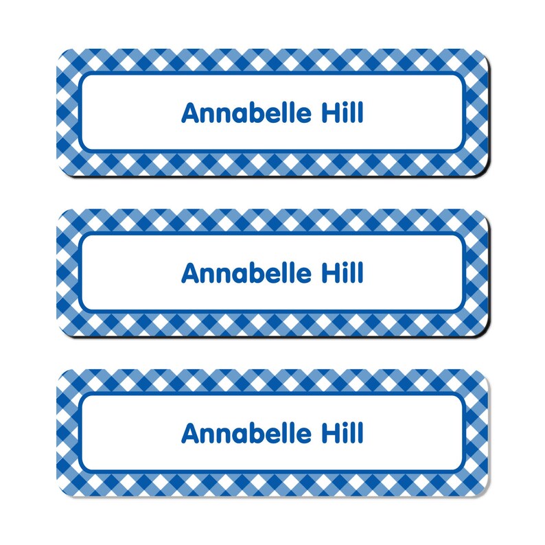 Rectangle Name Labels 4 Sizes Gingham 20 Colors | Etsy