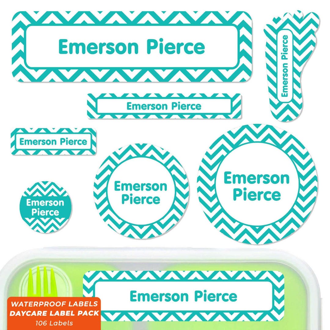 Daycare Label Pack, Name Labels for Daycare, Chevron (20+ Colors) - Etsy