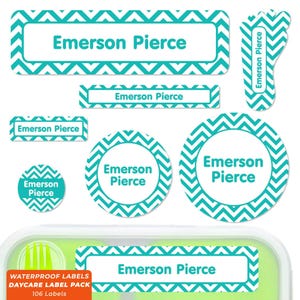 Daycare Label Pack, Name Labels for Daycare, Chevron (20+ Colors) - Etsy
